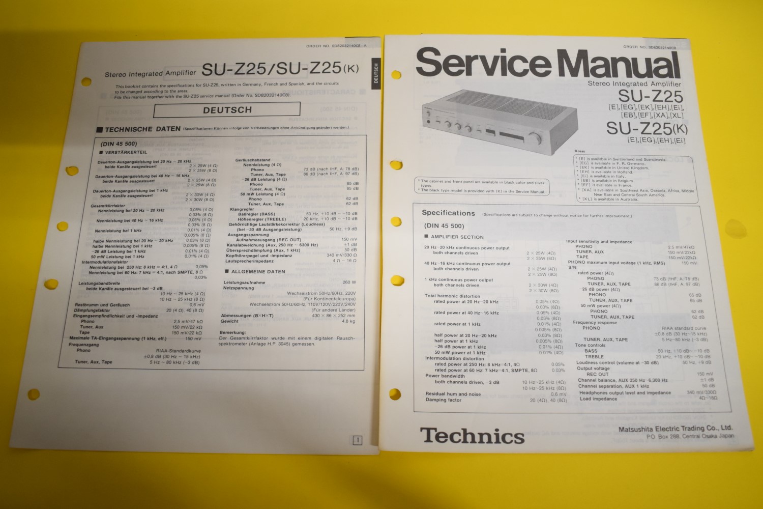 Technics SU-Z25 Amplifier Service Manual