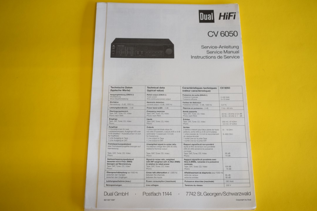 Dual CV 6050 Amplifier Service Manual
