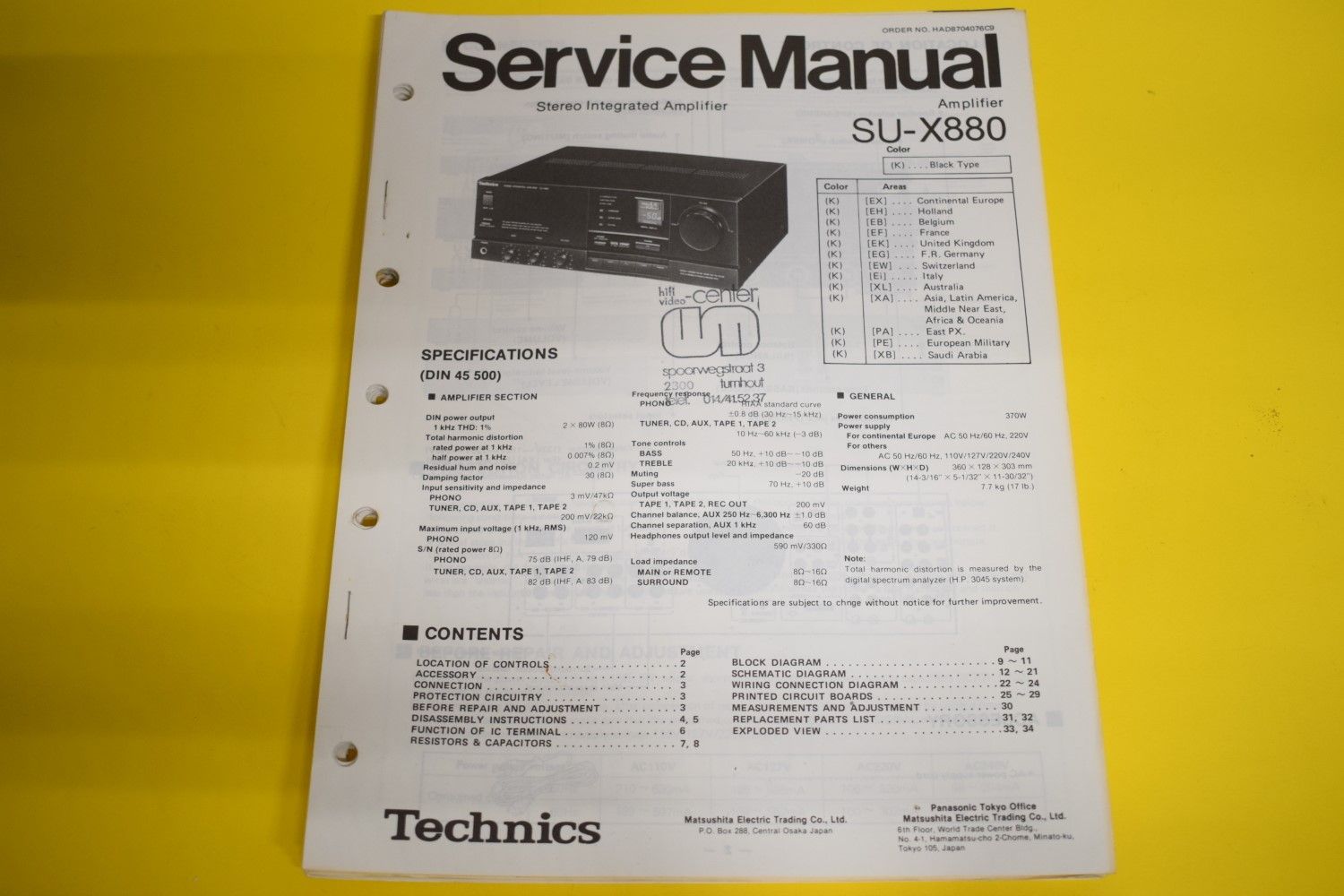 Technics SU-X880 Amplifier Service Manual